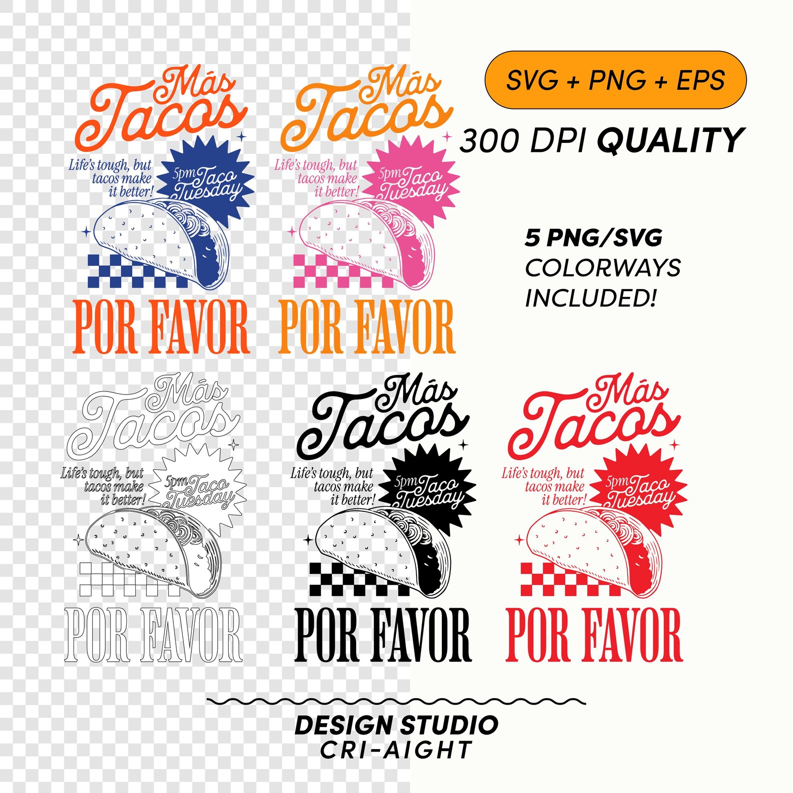 Taco Tuesday SVG PNG, Cinco De Mayo Svg, Mexican Snack Png, Mas Tacos ...