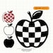Checkered Teacher Apple SVG PNG Checkerboard Apple Svg, Teacher Life ...