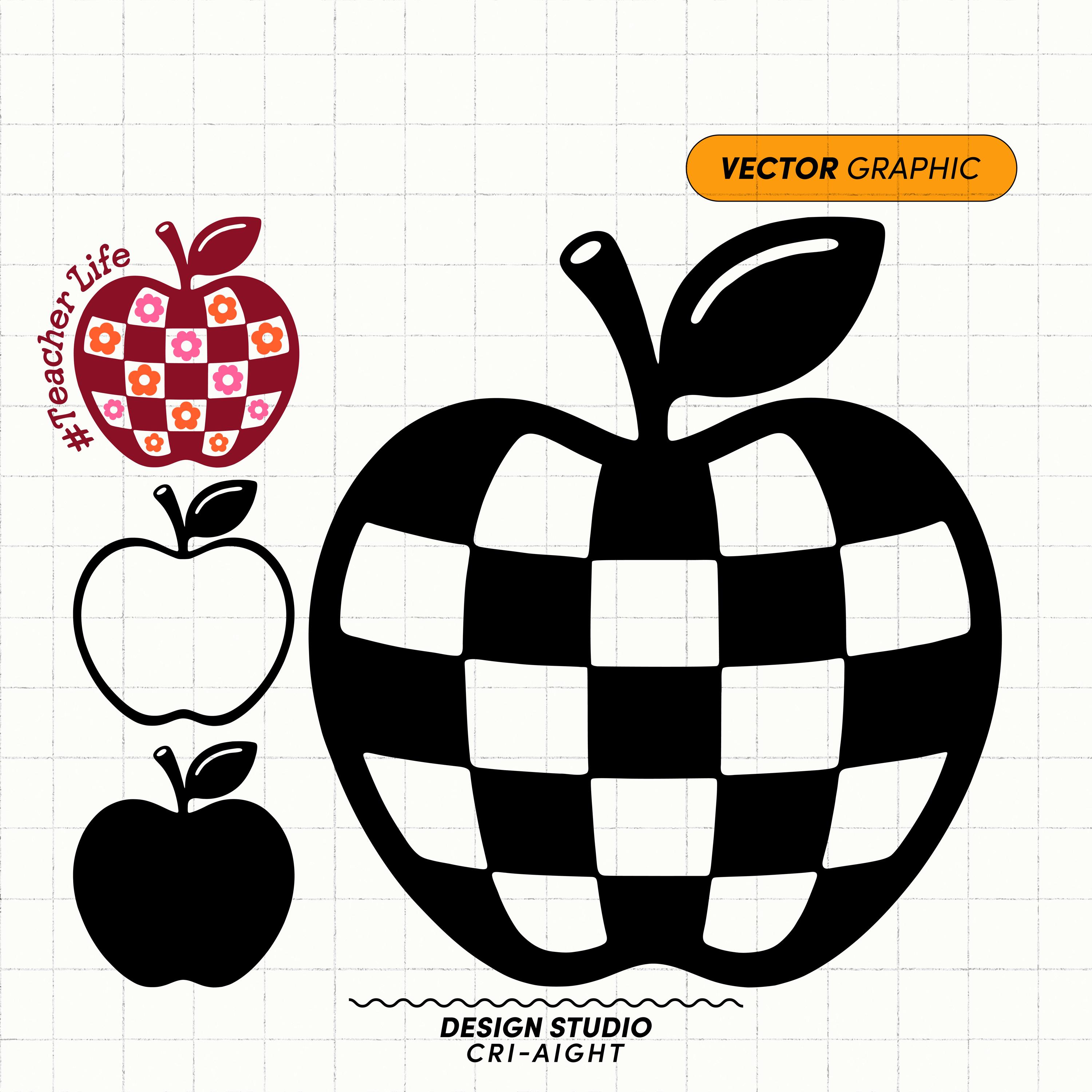 Checkered Teacher Apple SVG PNG | Checkerboard Apple Svg, Teacher Life ...