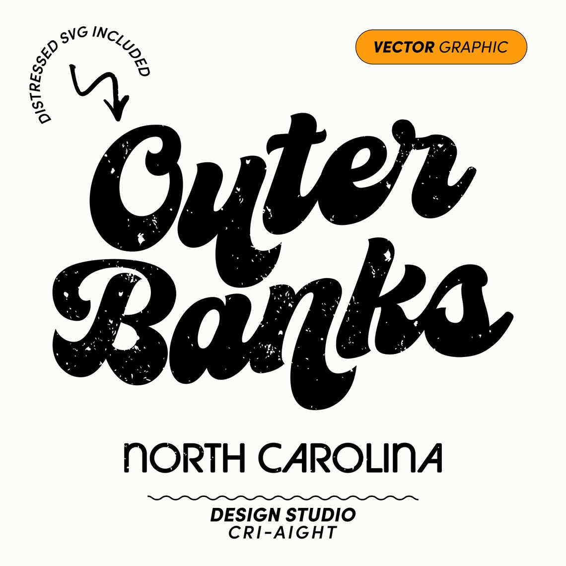 Outer Banks North Carolina SVG PNG | Beach Town Svg, Retro Svg, Simple ...