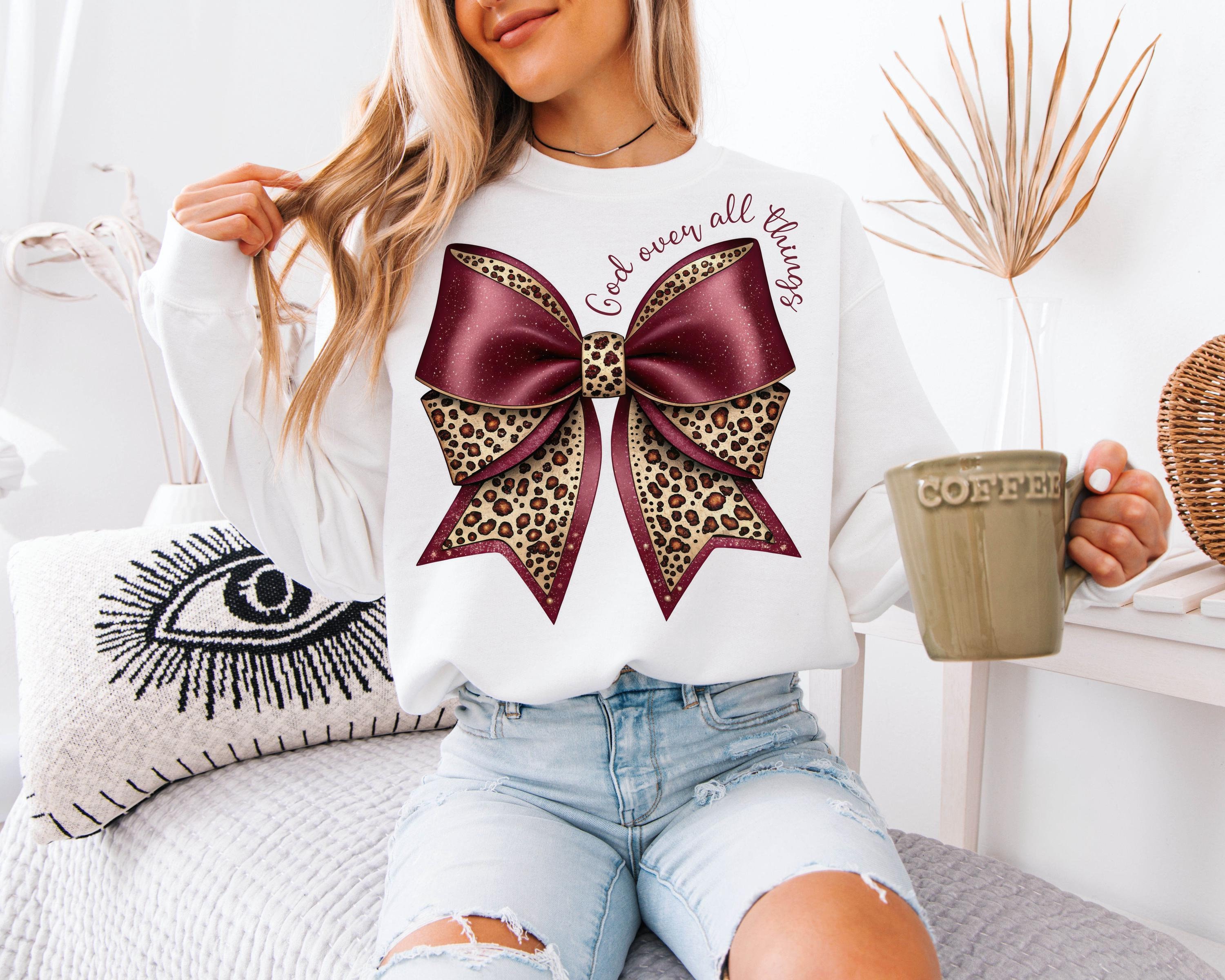 God Over All Things PNG, Burgundy Leopard Print Bow PNG, Maroon ...