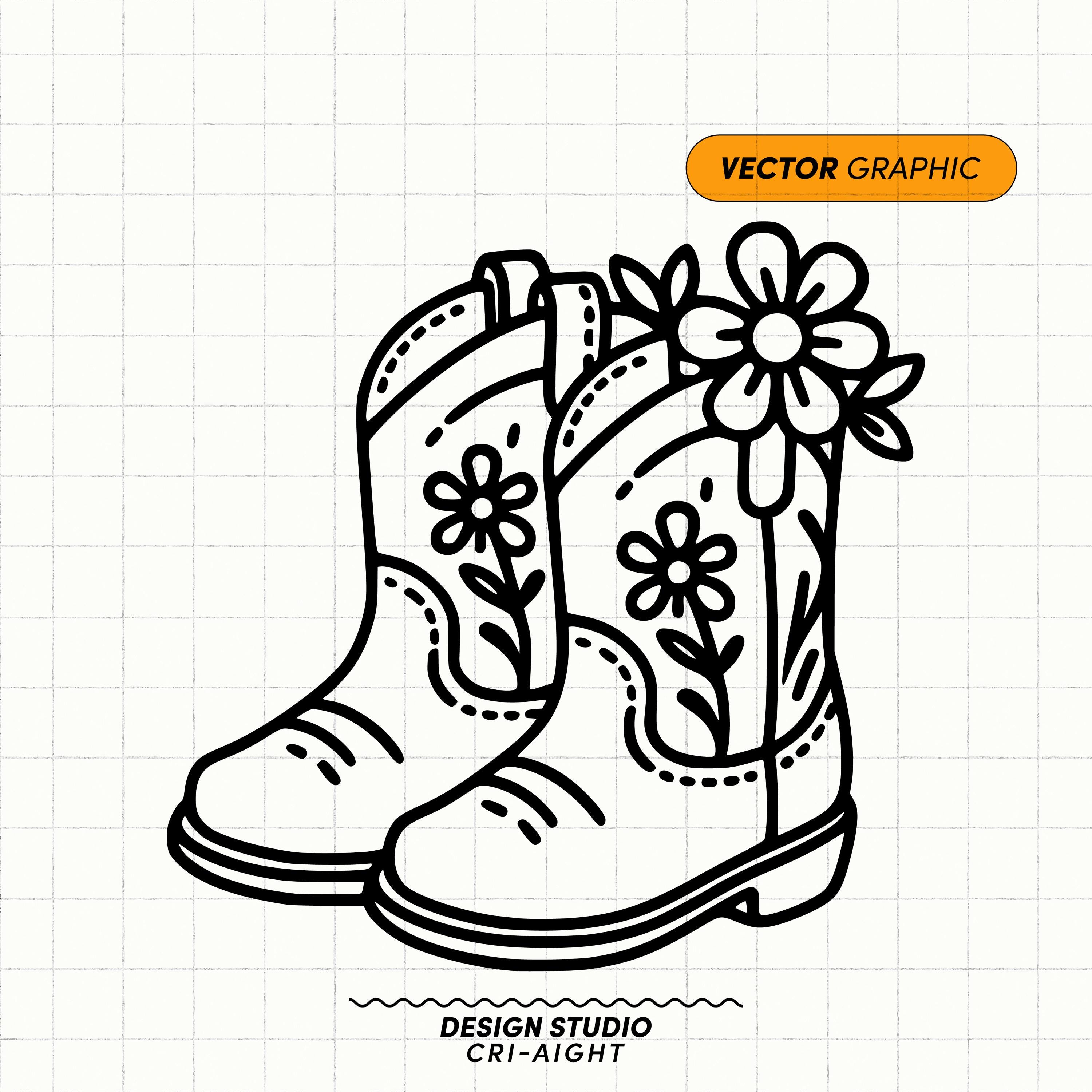 Cowboy Boots Flower SVG | Baby Girl Western Svg, Baby Cowboy Boots Svg ...