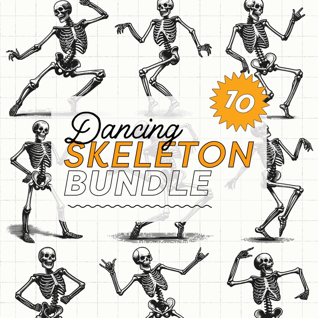 Dancing Skeletons SVG PNG | Skeleton Svg Bundle, Halloween Skeleton ...