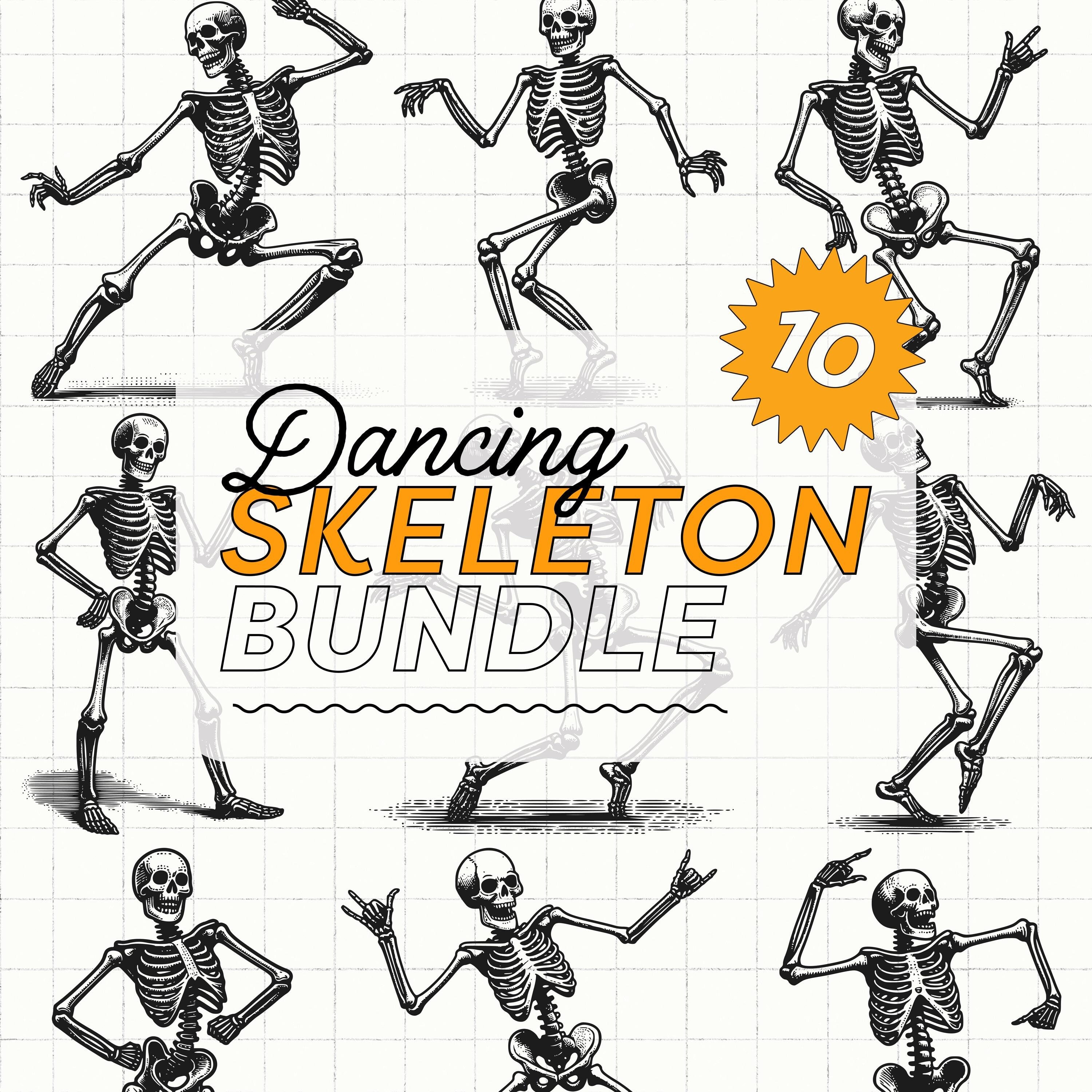 Dancing Skeletons SVG PNG Skeleton Svg Bundle, Halloween Skeleton ...