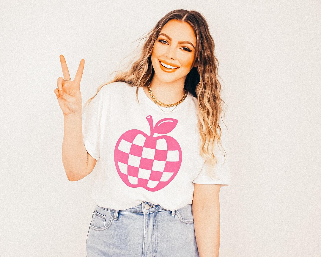 Checkered Apple SVG | Checkered Teacher Apple Svg, Checkerboard Apple ...