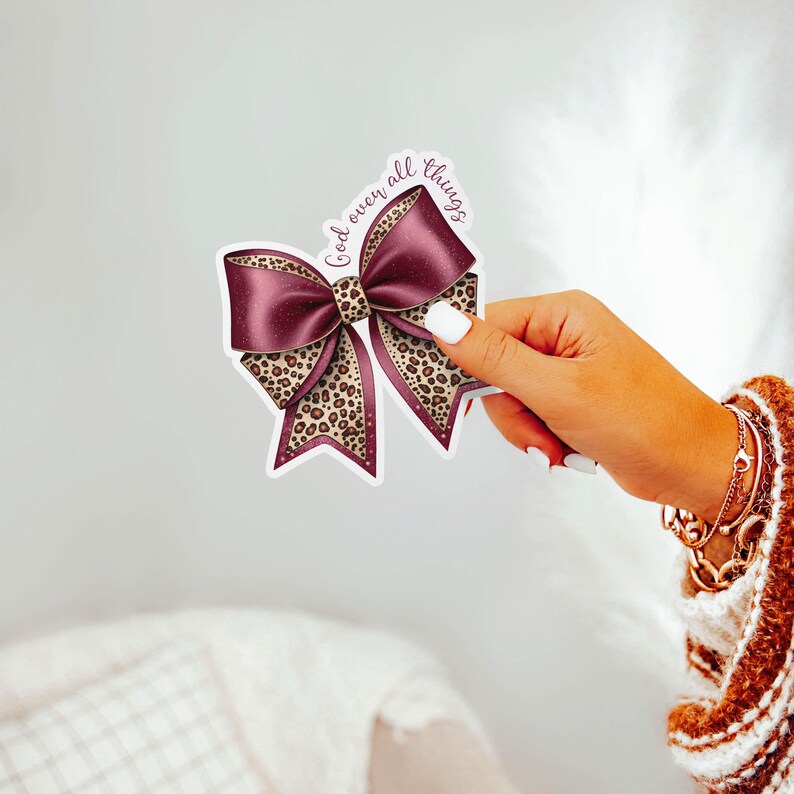 God Over All Things PNG, Burgundy Leopard Print Bow PNG, Maroon ...