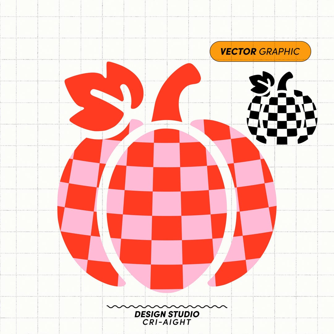 Checkered Pumpkin SVG | Checkered Pumpkin Png, Retro Pumpkin Svg ...