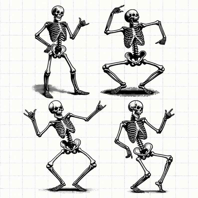 Dancing Skeletons SVG PNG | Skeleton Svg Bundle, Halloween Skeleton ...