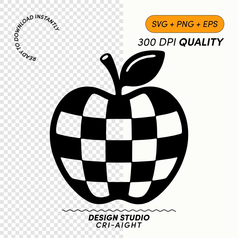 Checkered Teacher Apple SVG PNG Checkerboard Apple Svg, Teacher Life ...