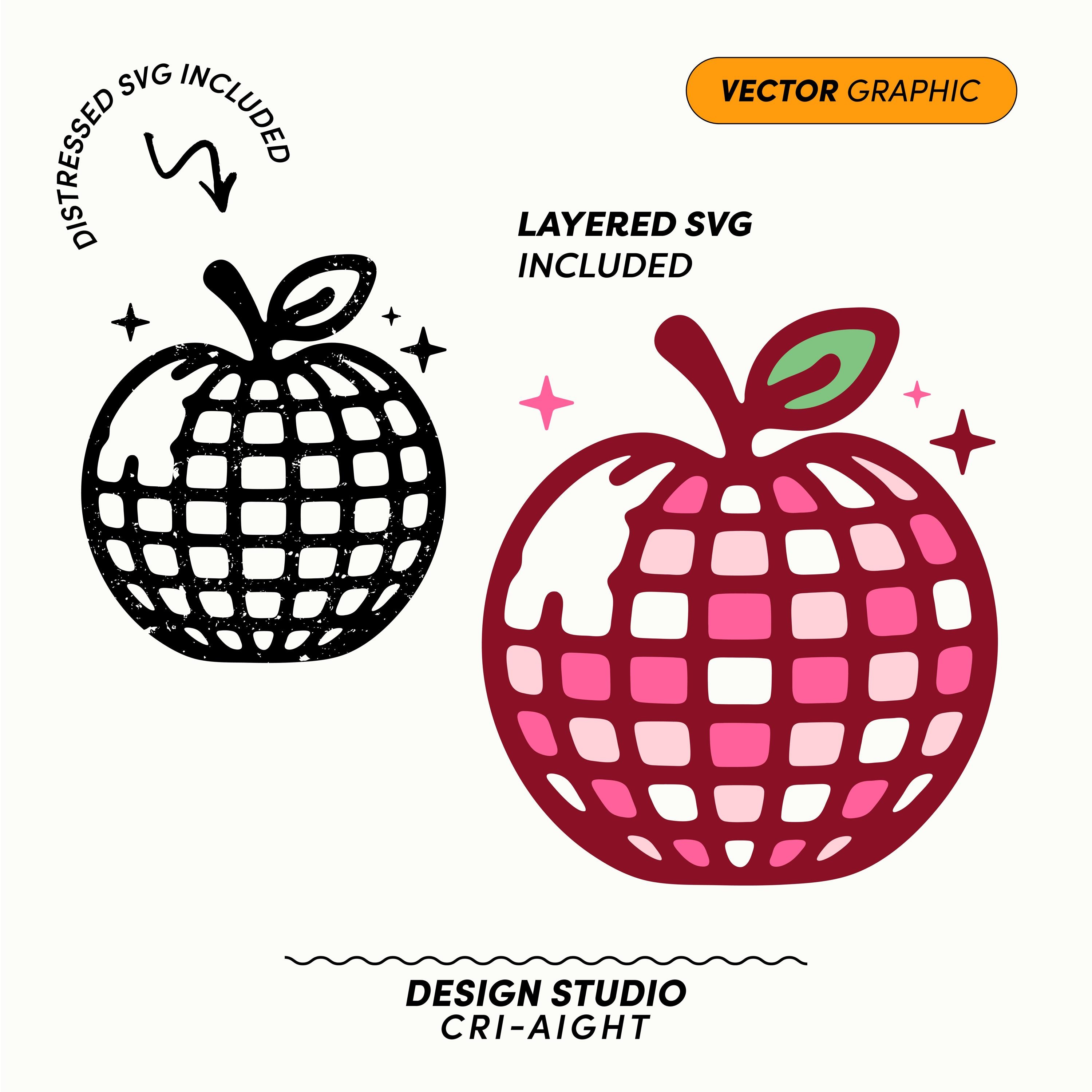 Disco Apple PNG SVG | Disco Teacher Svg, Checkered Apple Svg, Apple Svg ...