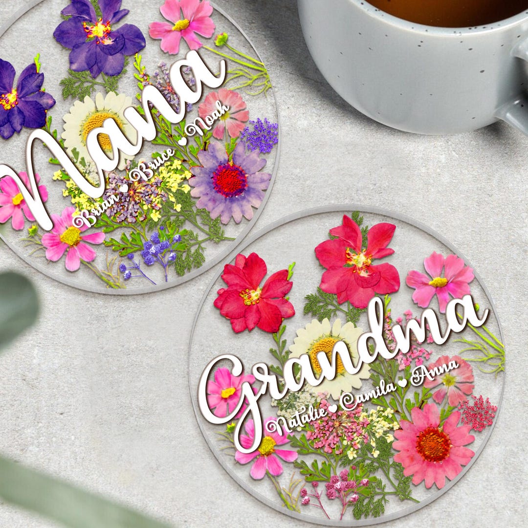 Personalized Mothers Day Gift for Grandma, Custom Floral Grandma ...