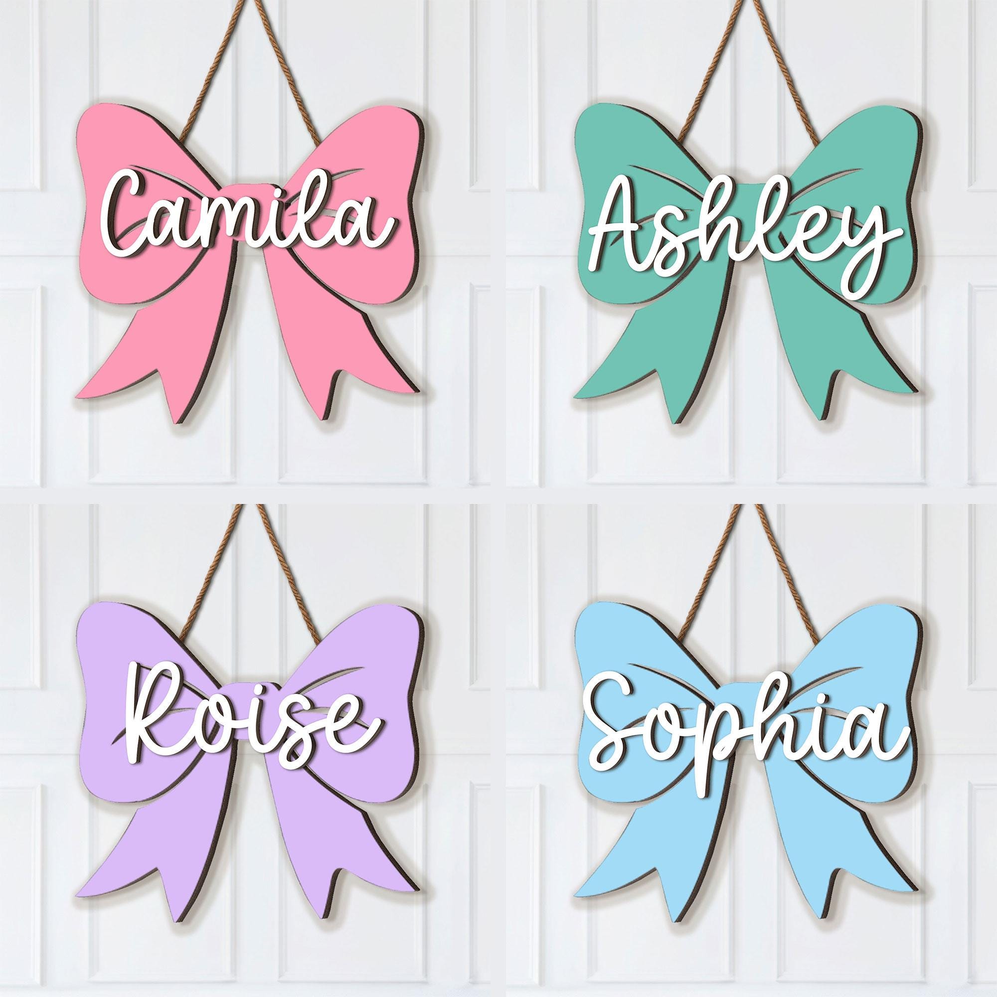 Personalized Kids Door Name Sign: Layered Wooden Nursery Decor - Etsy