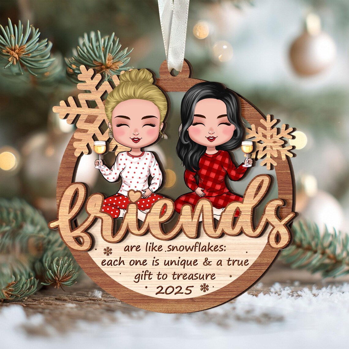 Personalized Besties Ornament, Best Friend Christmas Ornament, Bestie ...