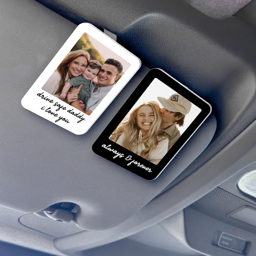 Personalized Father's Gift for Dad, Custom Family Photo Car Visor Clip ...