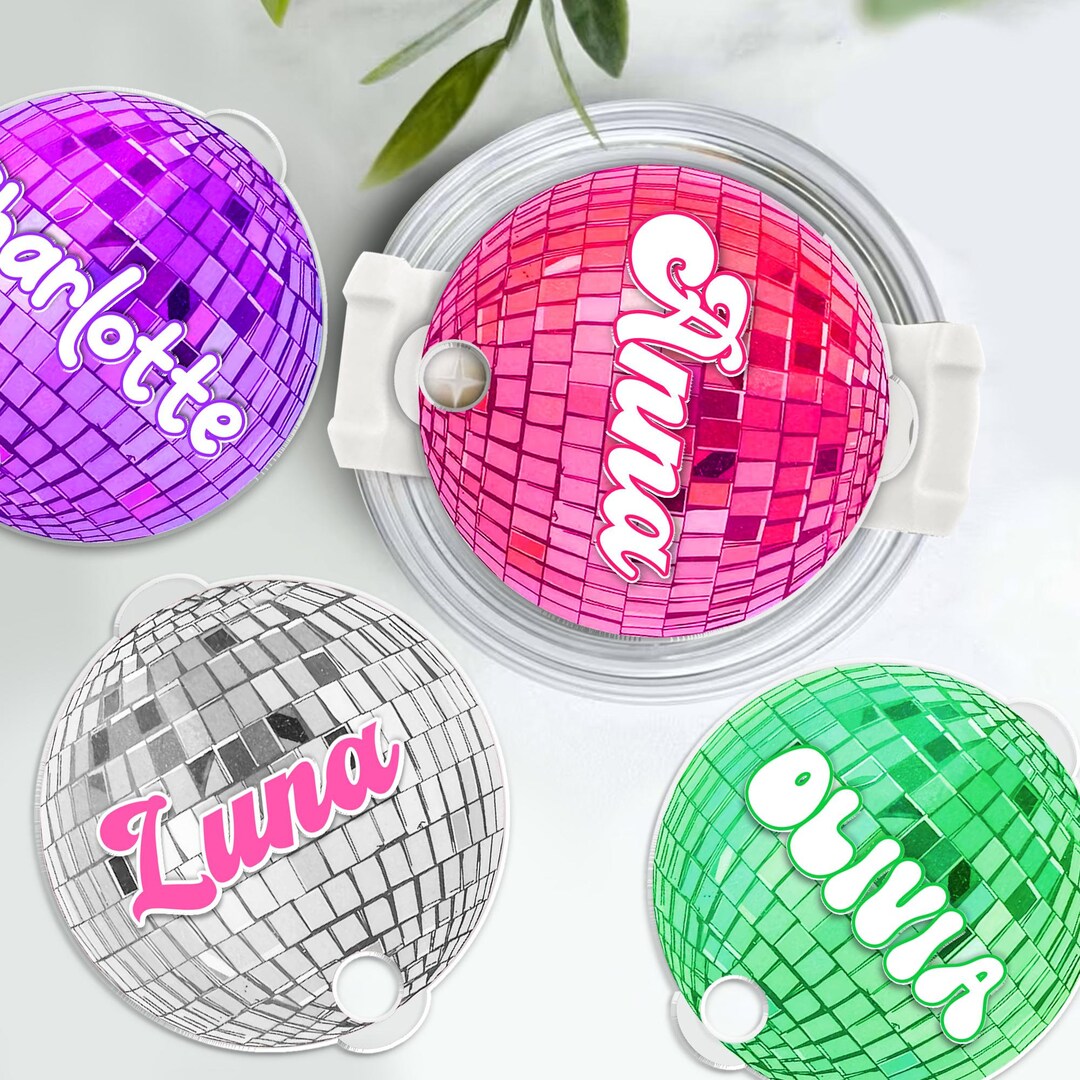 Personalized Disco Ball Tumbler Name Tag, 30oz 40oz Stanleytumbler ...