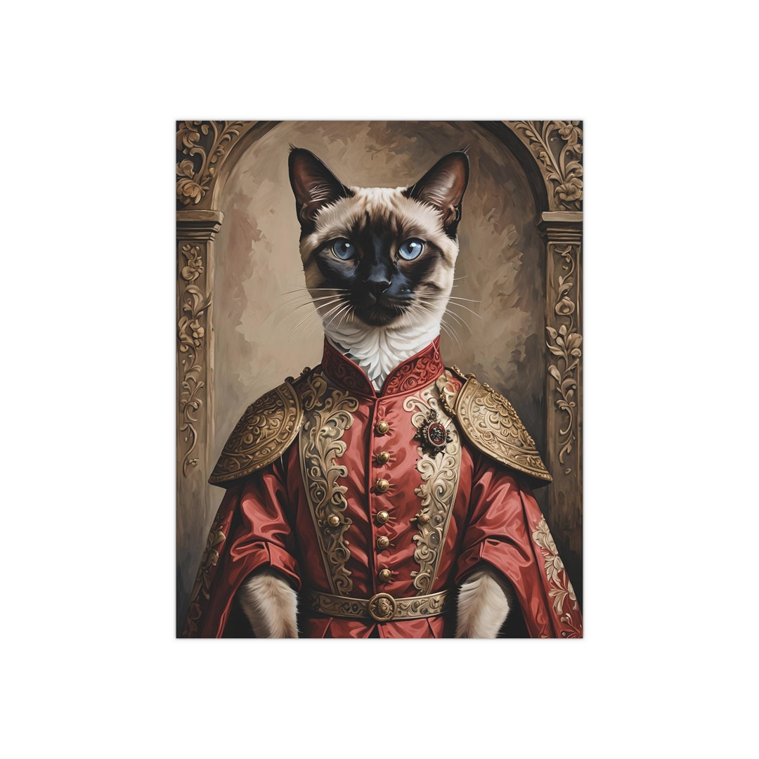 Modern Cat Art Print Retro Siamese Cat Poster for Home Decor - Etsy