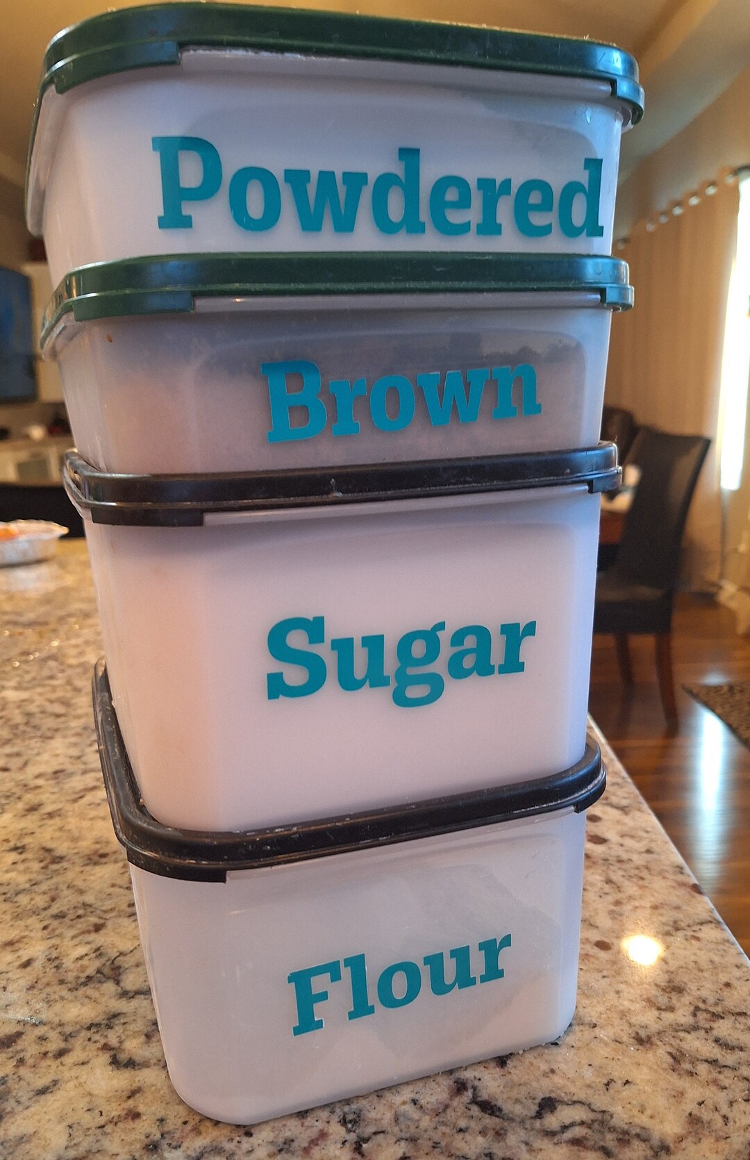 Baking Supply Labels - Sugar Flour Brown and Powered - Choose Color - Etsy