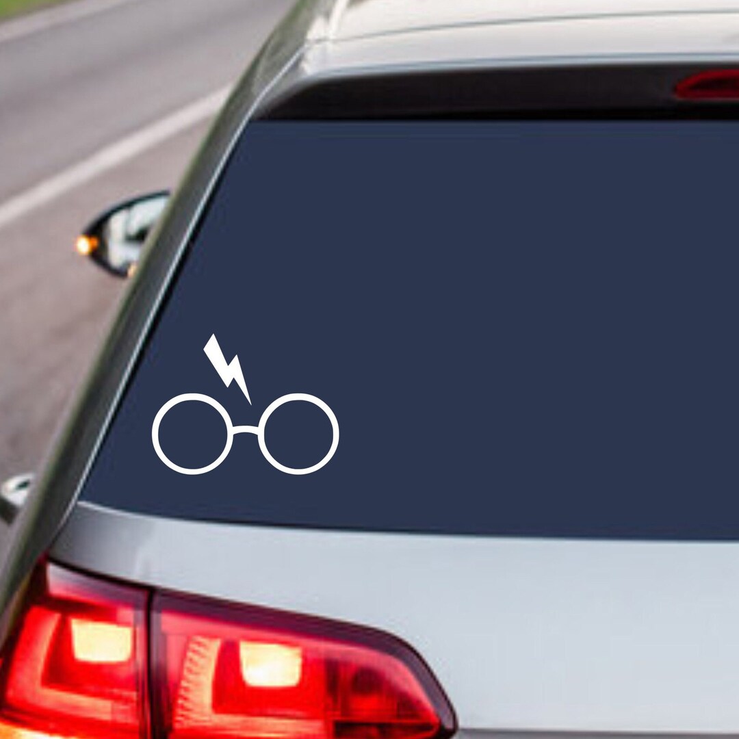 Harry Potter Glasses and Lightning Scare Permanent Decal - Etsy