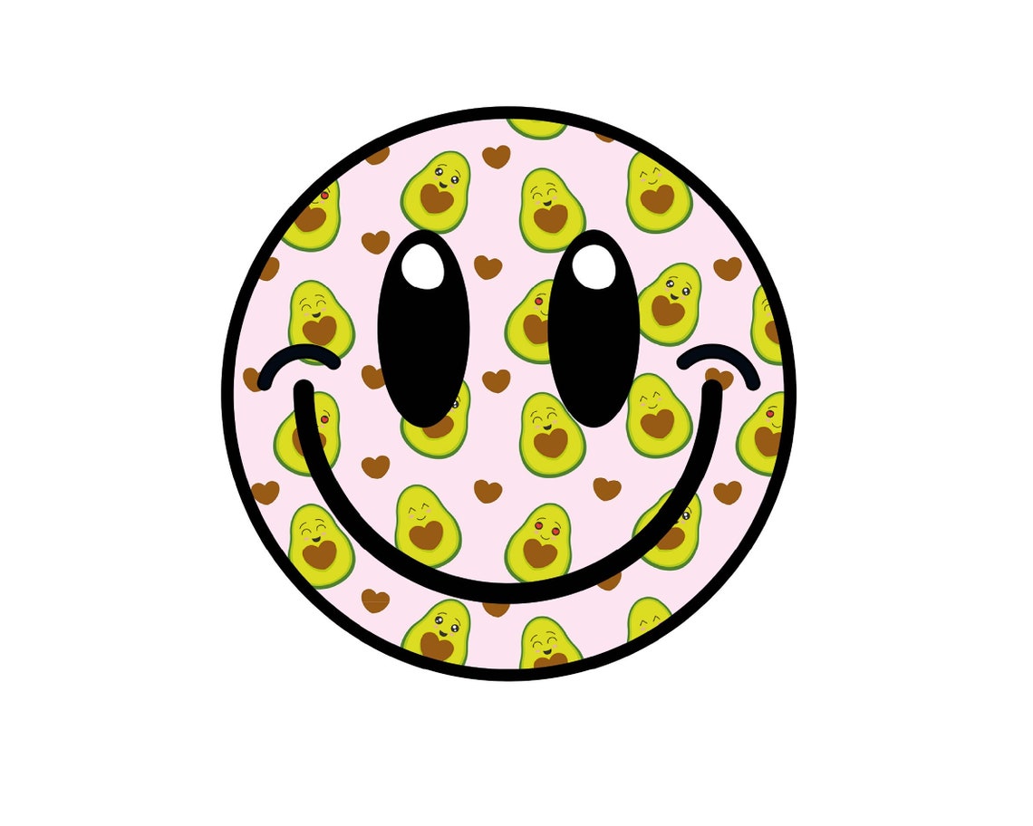 Kawaii Avocado Smiley Face PNG ,cool Avocado Print Png, Avocado Png ...