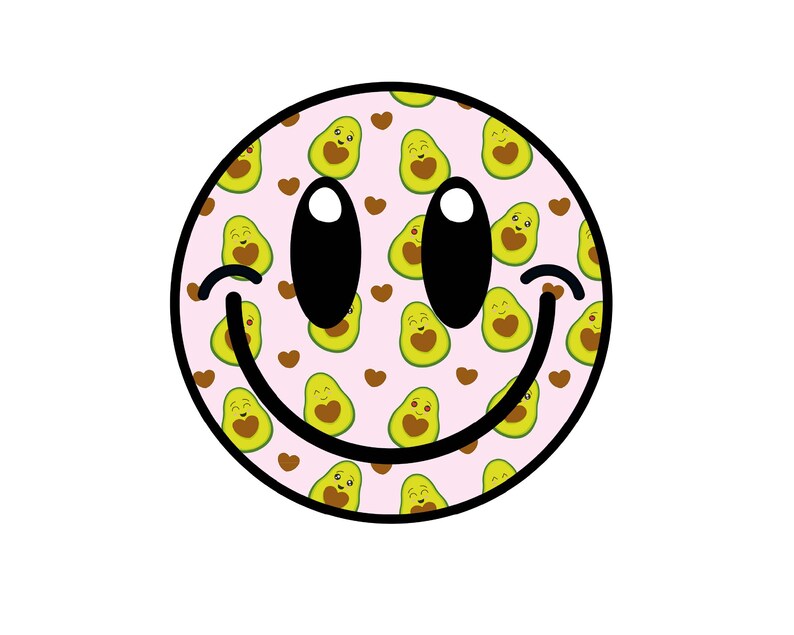 Kawaii Avocado Smiley Face PNG ,cool Avocado Print Png, Avocado Png ...