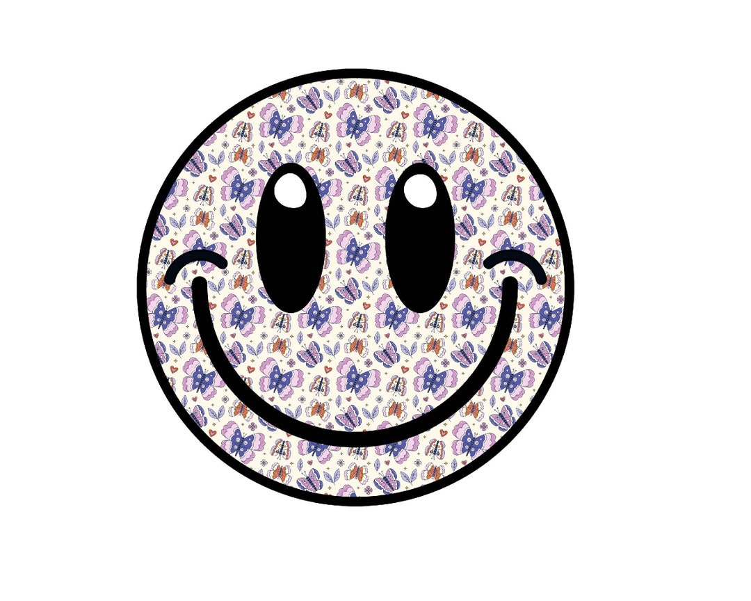 Purple Butterfly Smiley Face PNG ,butterfly Print Png, Pink Butterflies ...