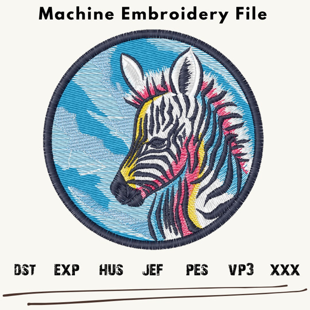 Zebra Head Embroidery Design, Donkey Zebra Embroidery Files, Zebra ...