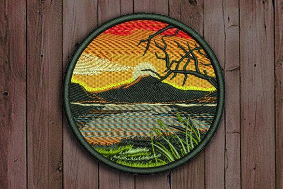 Sky Nature Embroidery Design, Afternoon Sky Embroidery Files, Sun Sky ...