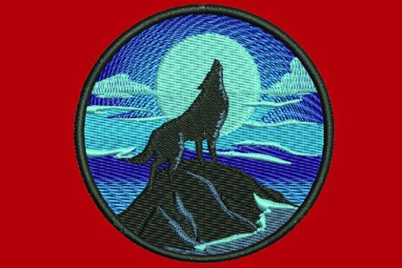 Wolf Embroidery Design, Black Wolf Embroidery Files, Wolf Animal ...