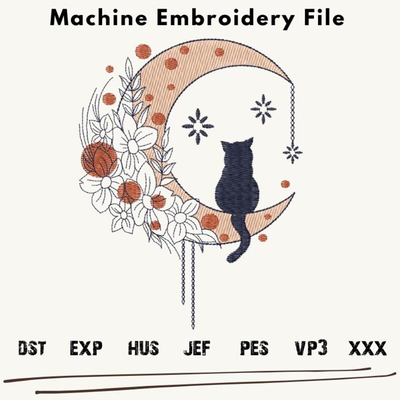Cat and Moon - Etsy