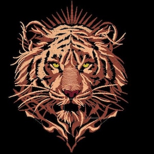 Tiger Embroidery Design | Majestic Tiger Machine Embroidery Pattern ...