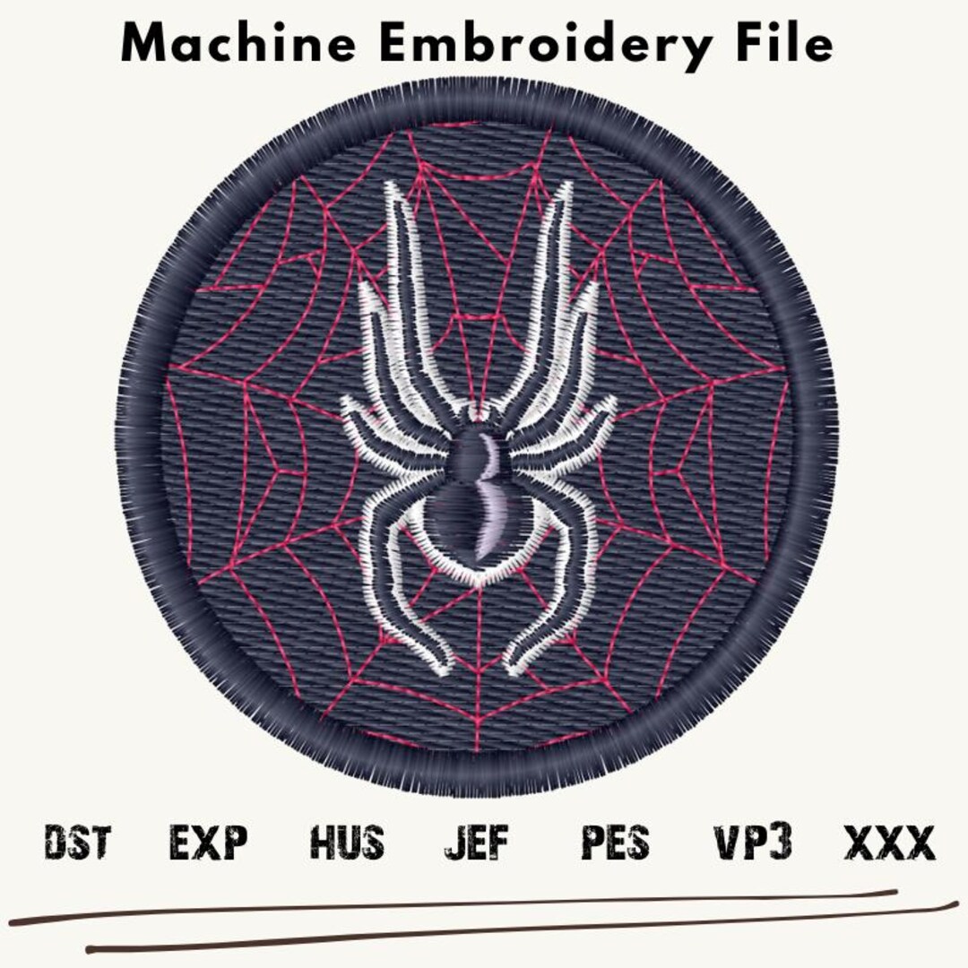 Spider Embroidery Design, Spider in Circle Embroidery Files, Spiderwebs ...