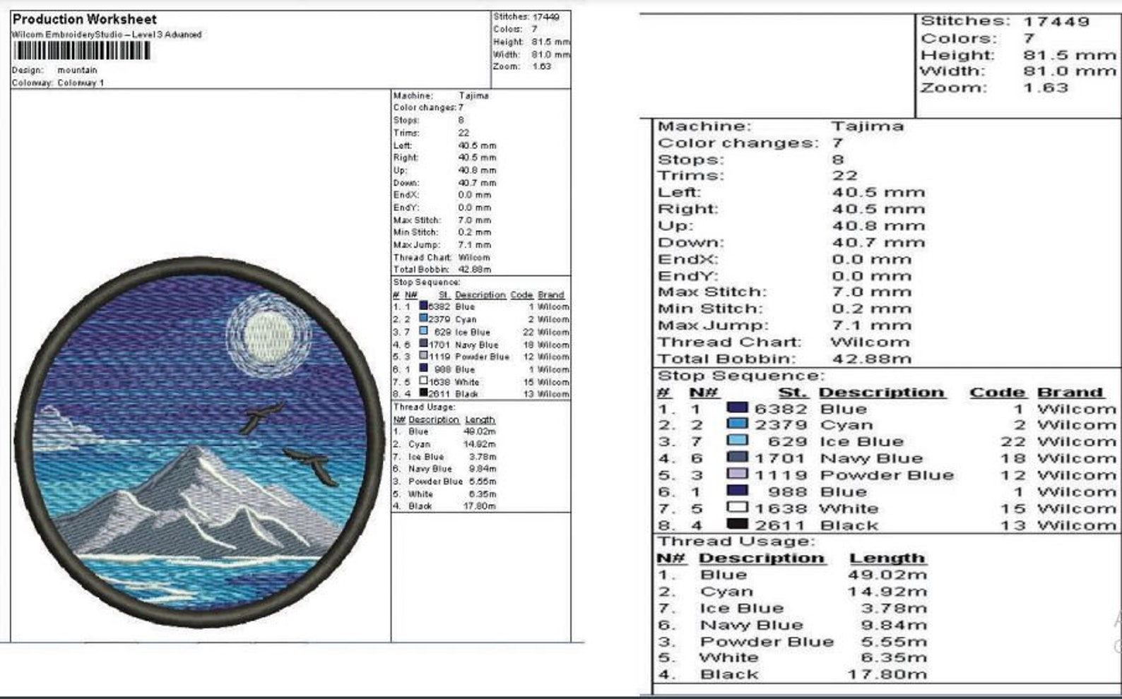 Mountain Embroidery Design, Mountain Circle Embroidery Files, Mountain ...