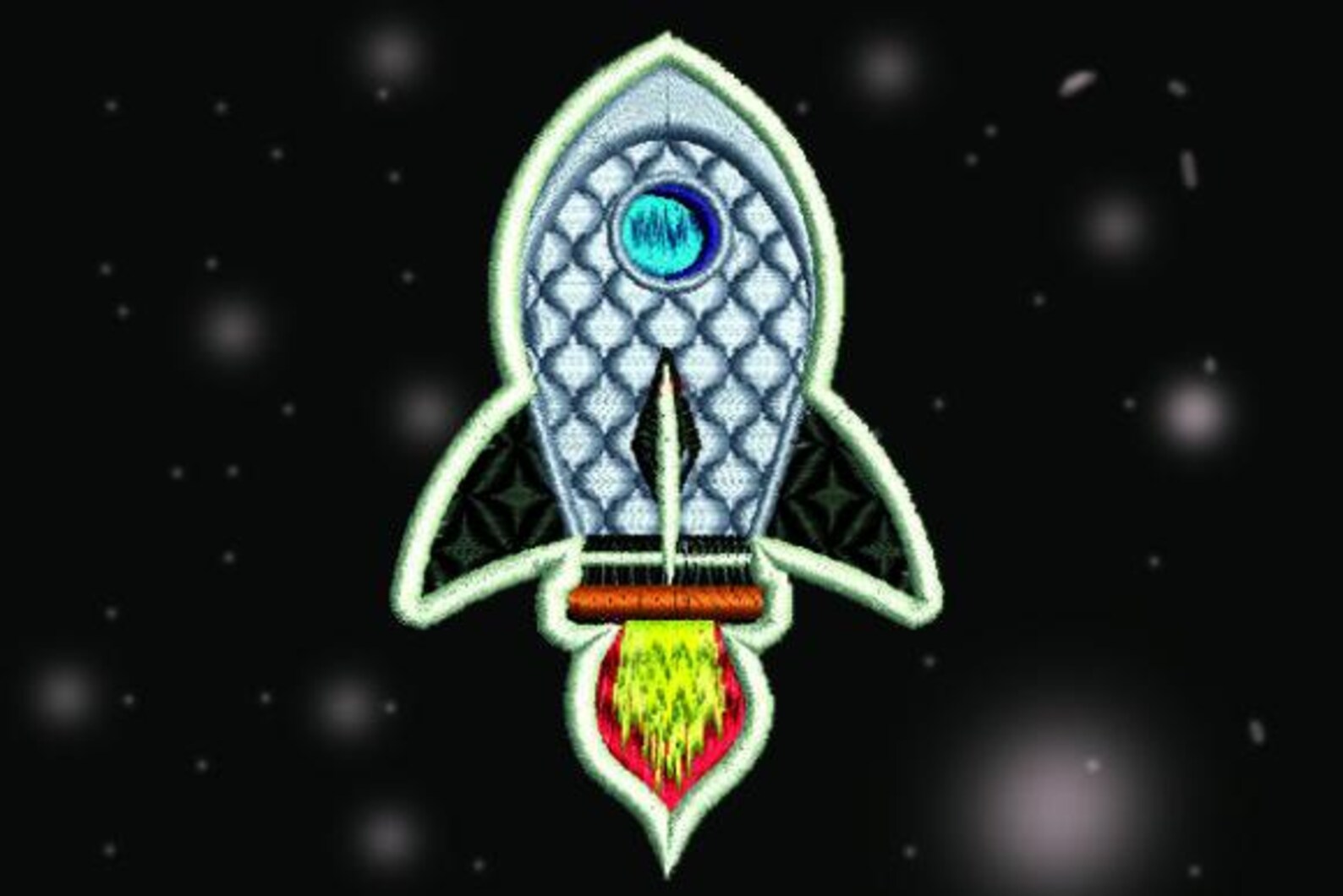 Spaceship Embroidery Design, Spaceship Embroidery File, Space Rocket ...