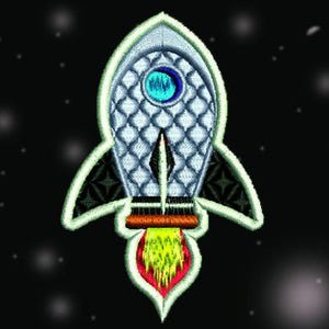 Spaceship Embroidery Design, Spaceship Embroidery File, Space Rocket ...