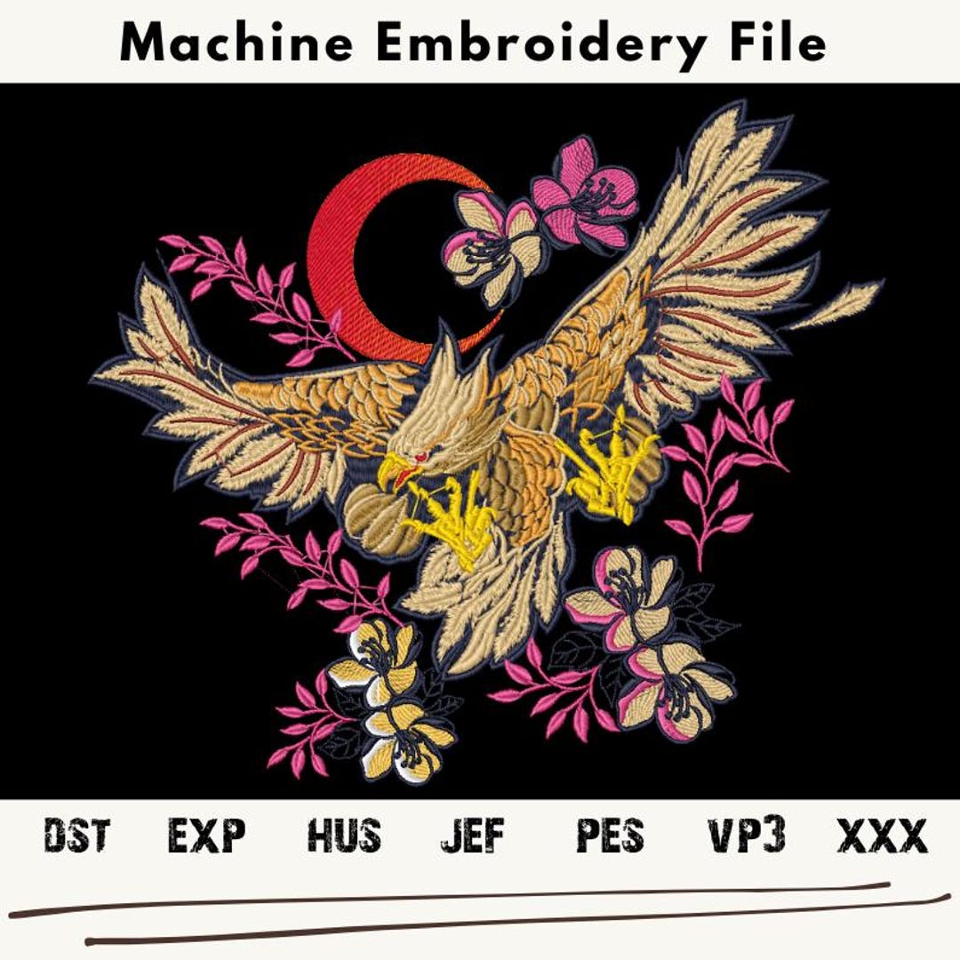 Eagle Embroidery Design, Flying Eagle Embroidery Files, Flying Eagle ...