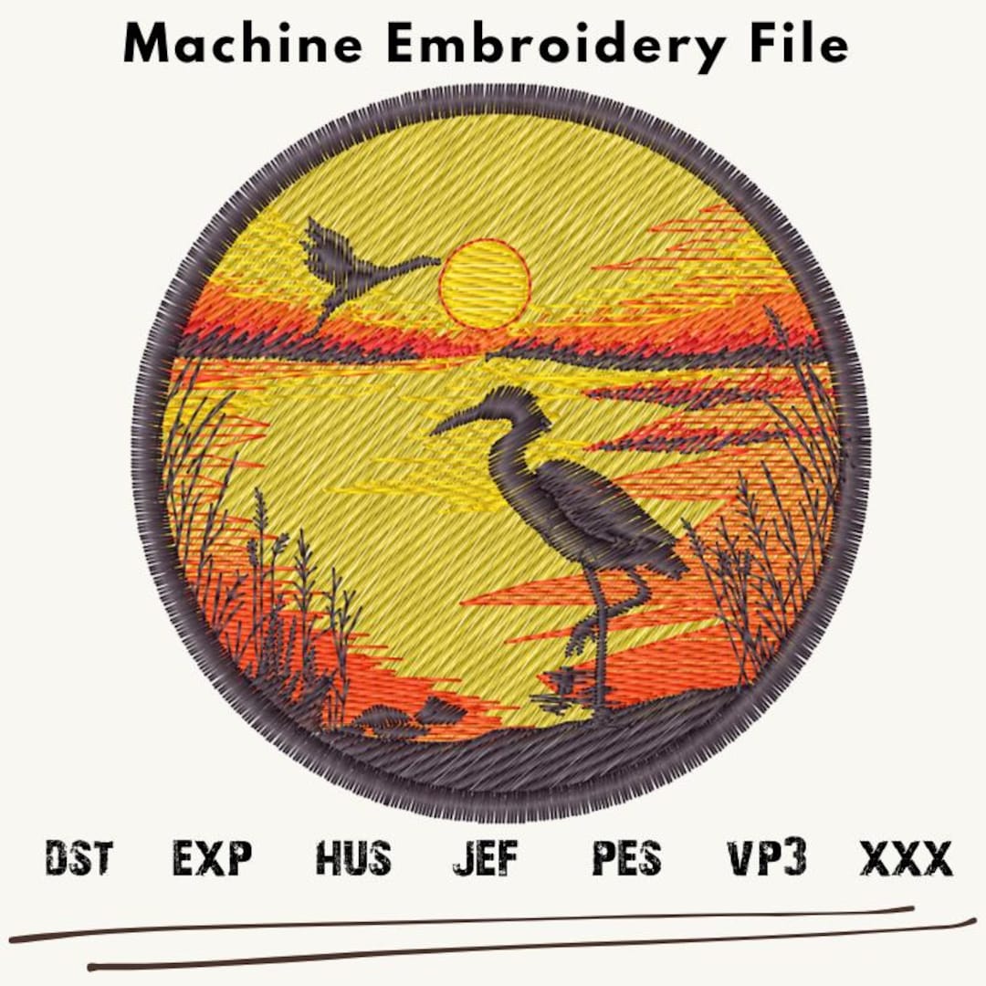 Ibis Embroidery Design, Ibis Bird Embroidery Files, Ibis Embroidery ...