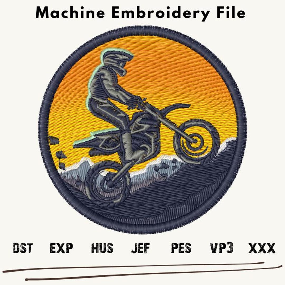 Motocross Machine Embroidery Design (digital Download) - Etsy