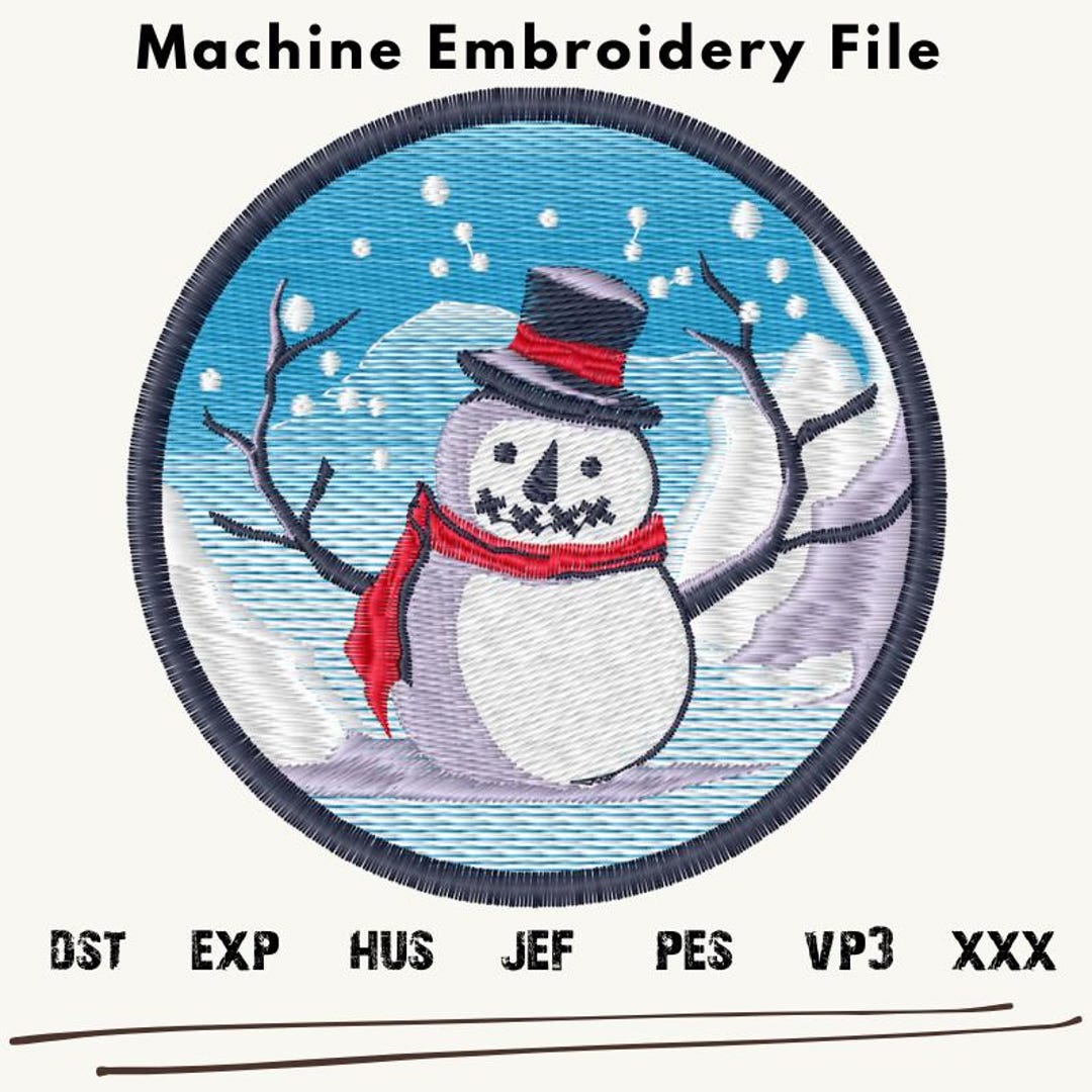 Snowman Embroidery Design, Snowman Christmas Embroidery Files, Snowman ...