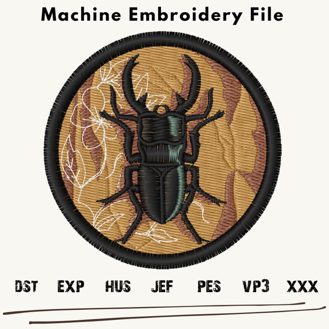 Beetle Embroidery Design, Beetle Embroidery Files, Beetle Embroidery ...
