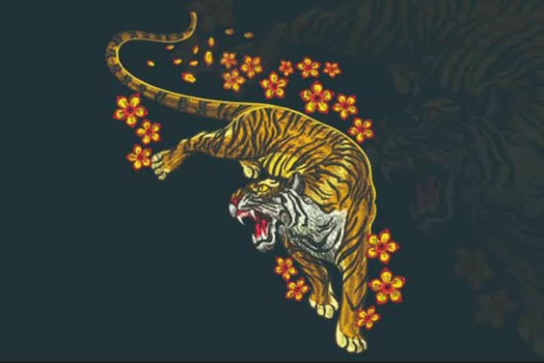 Tiger Roar Embroidery Design, Wild Tiger Roar Embroidery Files, Tiger ...