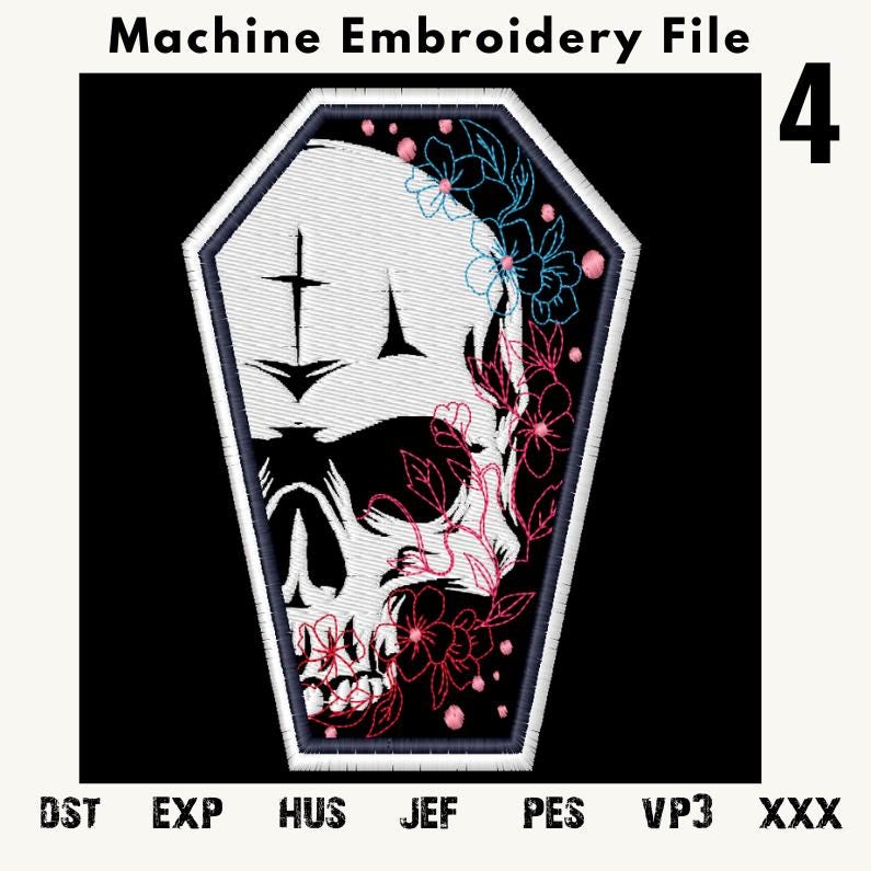 Skull Embroidery Design Bundle, Embroidery Machine Bundle Files, Skull ...