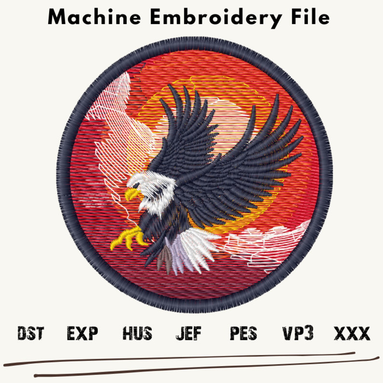 Eagle Embroidery Design, Flying Eagle Embroidery Files, Bird Eagle ...