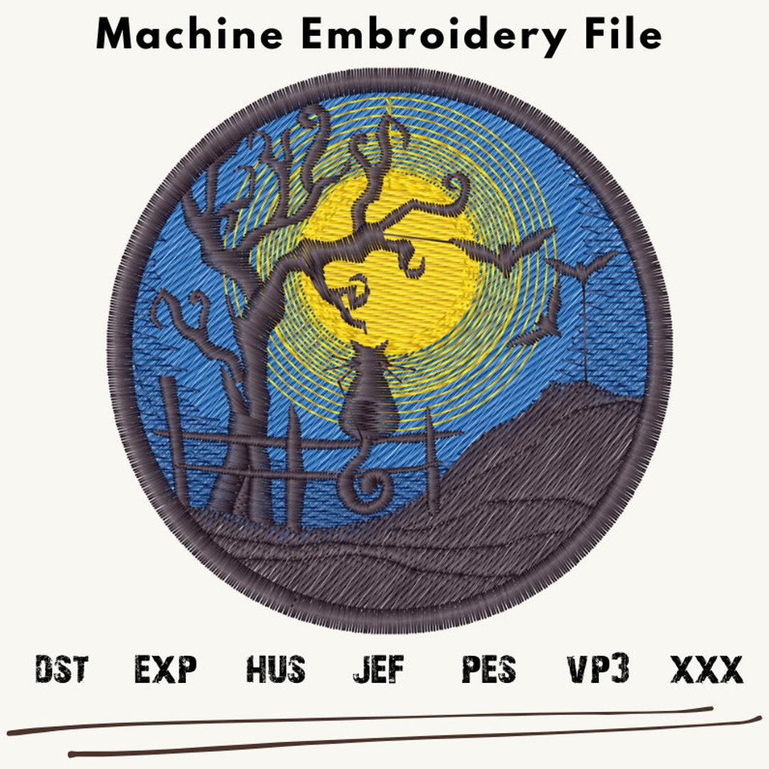 Cat Embroidery Design, Cat Embroidery Files, Cat Patch Circle ...