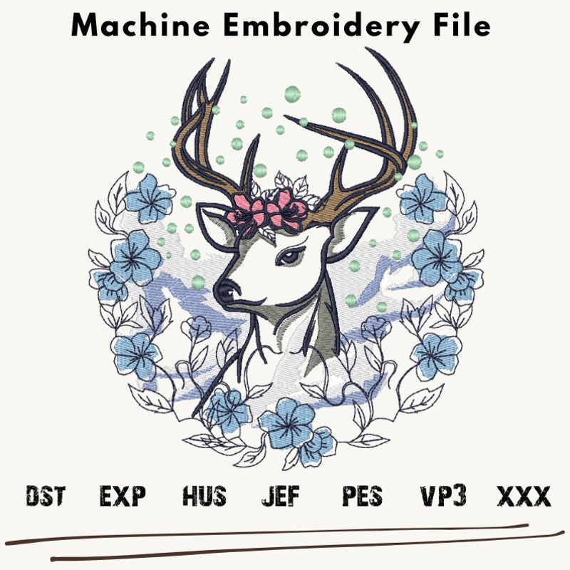 Deer Embroidery - Etsy