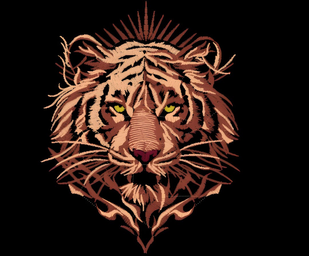 Tiger Embroidery Design | Majestic Tiger Machine Embroidery Pattern ...