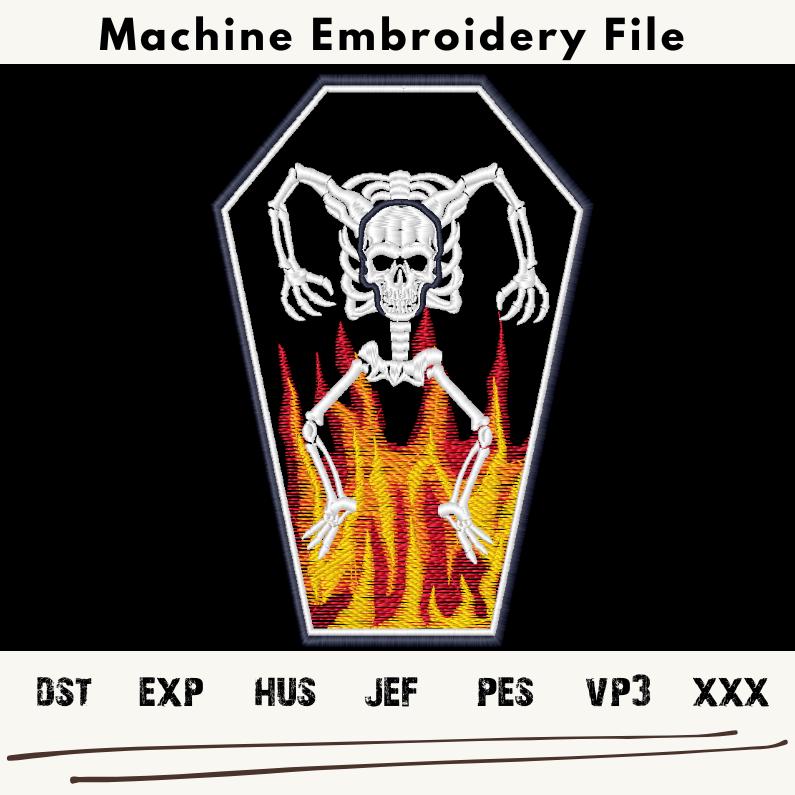 Skeleton Embroidery Design, Skeleton Machine Embroidery, Skeleton ...