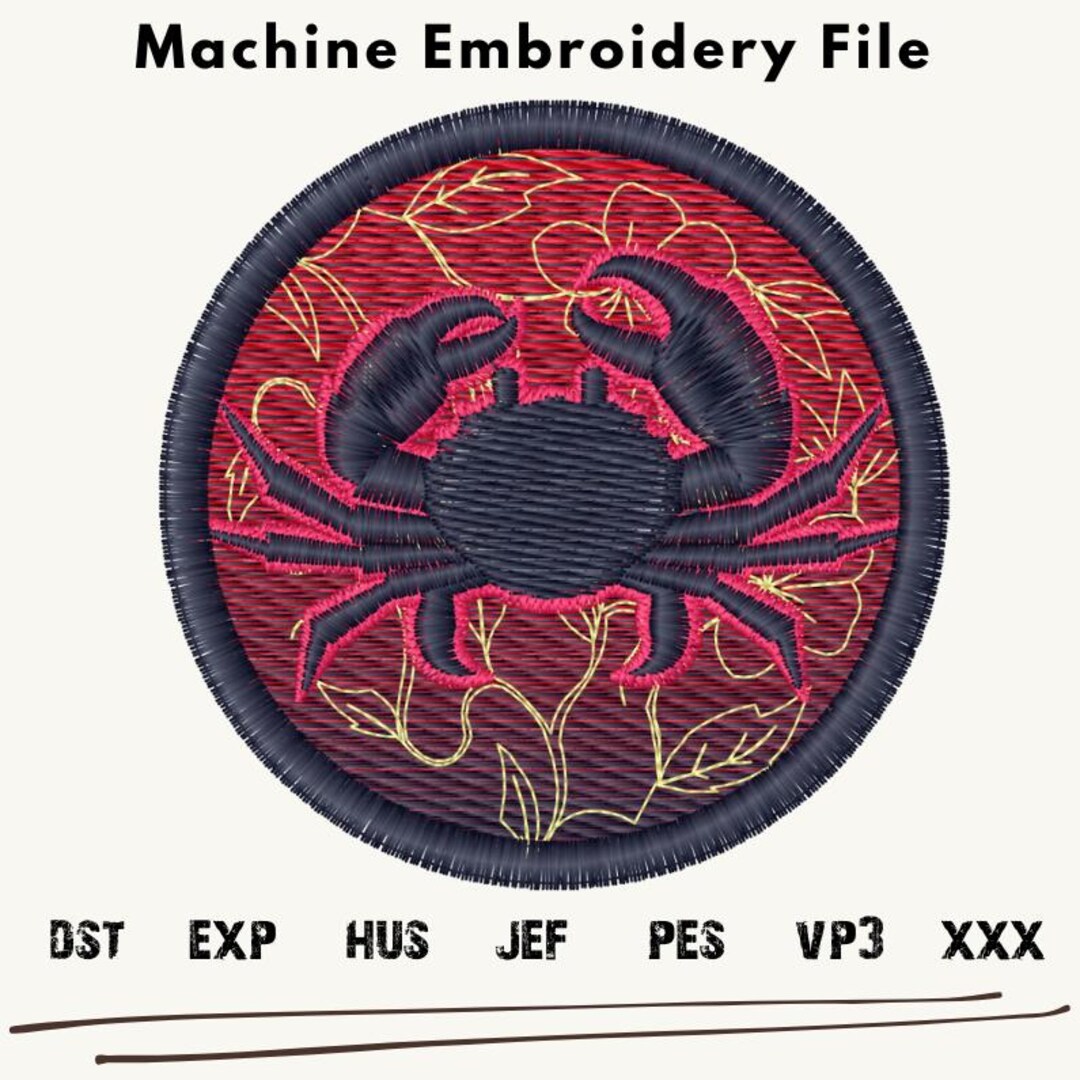 Crab Embroidery Design, Crab Ocean Embroidery Files, Crab Sea ...