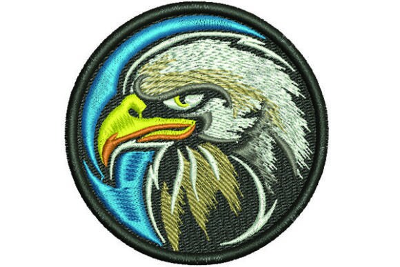 Eagle Embroidery Design, Eagle Embroidery Files, Eagle Patch Circle ...