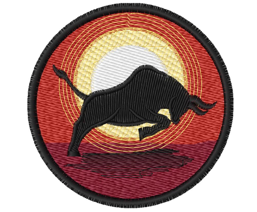Bull Embroidery Design, Black Bull Embroidery Files, Black Bull ...