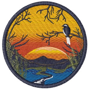 The Sunset Embroidery Design, Sunset Nature Embroidery Files, Sunset ...